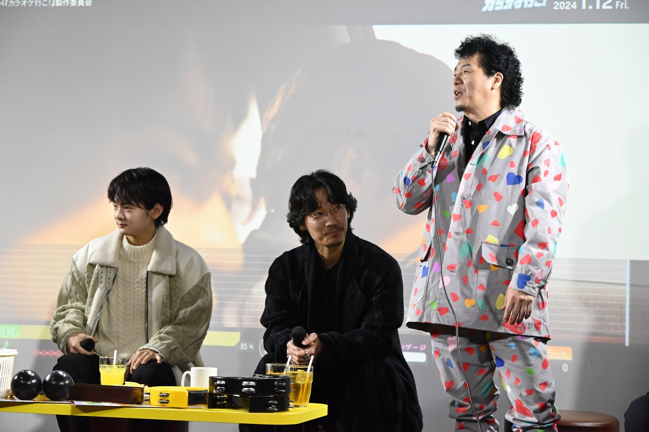 더쿠 영화 「가라오케 가자」 공개 기념 이벤트 아야노 고 사이토 준 야베 쿄스케 요시나가 슈헤이 찬스 오오시로 야마시타 노부히로 감독