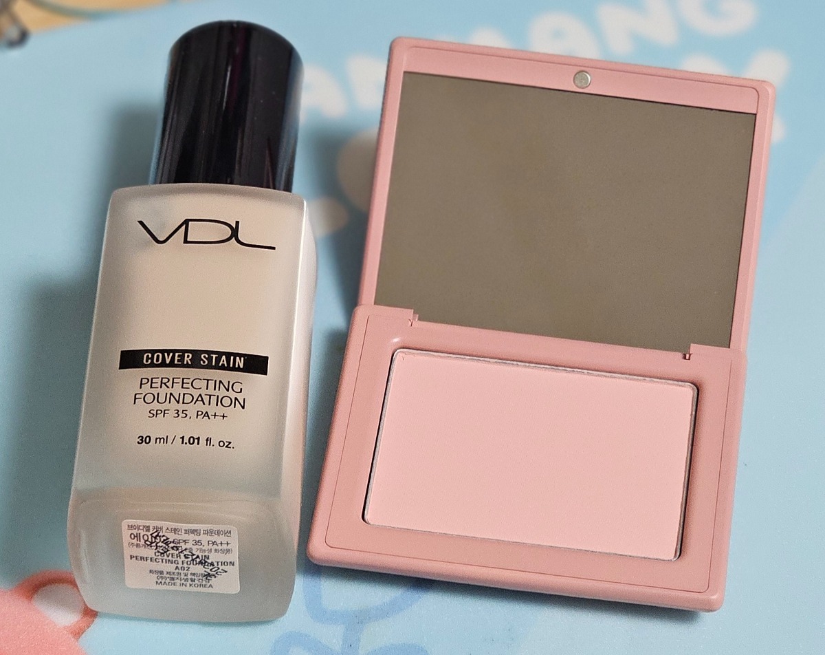 더쿠 - VDL 커버스테인 퍼펙팅 파운데이션 A02 & 치크스테인 블러셔 바운싱피치 후기!