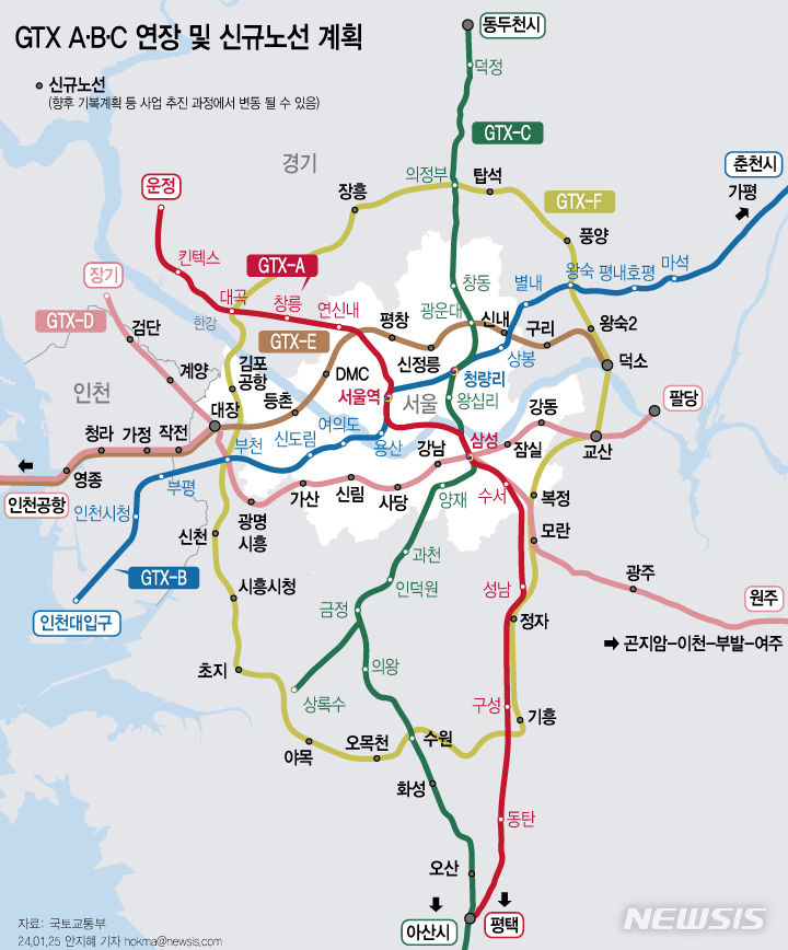 더쿠 - GTX ABC 연장 및 신규노선 계획...jpg