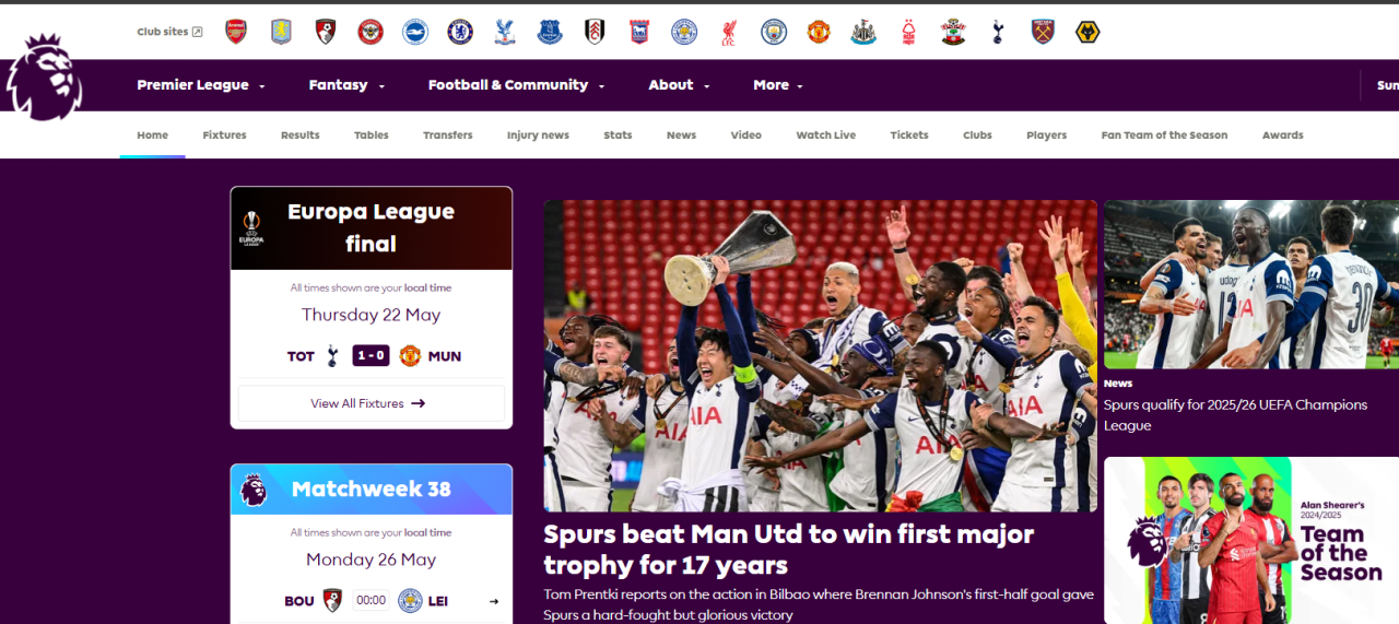 더쿠 - 토트넘 우승후 EUROPA, EPL, BBC 메인 사진