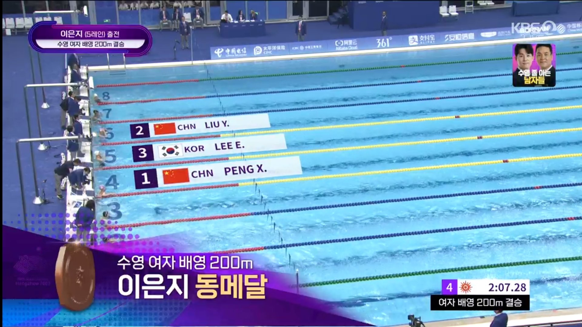 더쿠 - 雷 [2022 항저우AG] 수영 여자 200m 배영 이은지 동메달雷