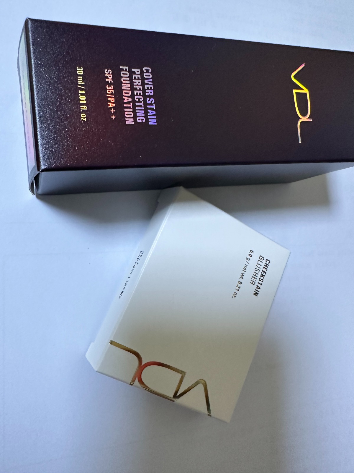 더쿠 - VDL 커버스테인 퍼펙팅 파운데이션(A02) 치크스테인 블러셔(바운싱피치) 후기