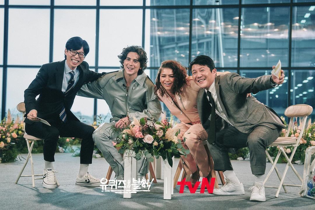 더쿠 K 예능 역사에 남을 유퀴즈표 위대한 게스트 티모시 샬라메 And 젠데이아 자기님 이거지예 이게 궁극의 월드스타s지예 이게 우주의 구원자s지예 스틸컷